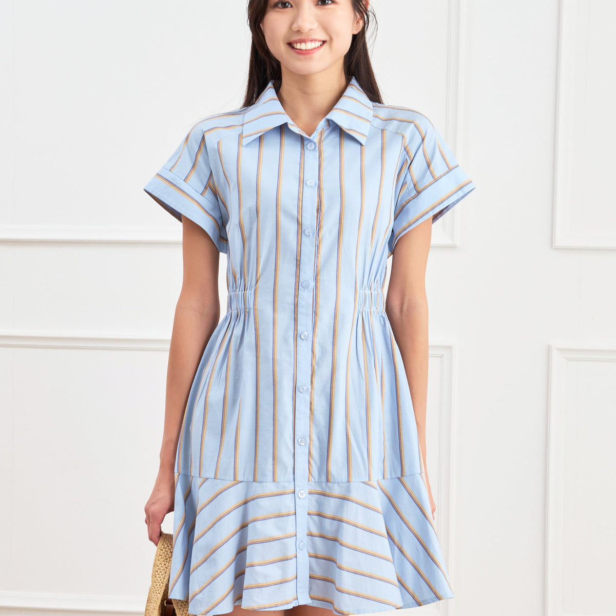 Dove Stripe Blue Dress – MyAleshia
