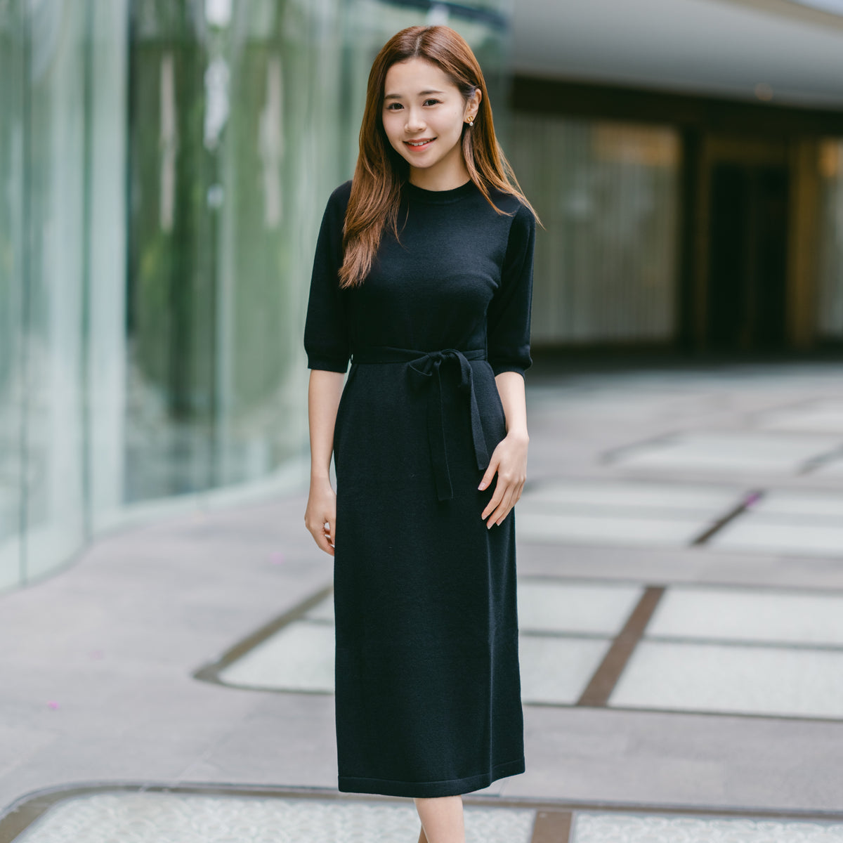 Elaine Black Knit Maxi Dress – MyAleshia